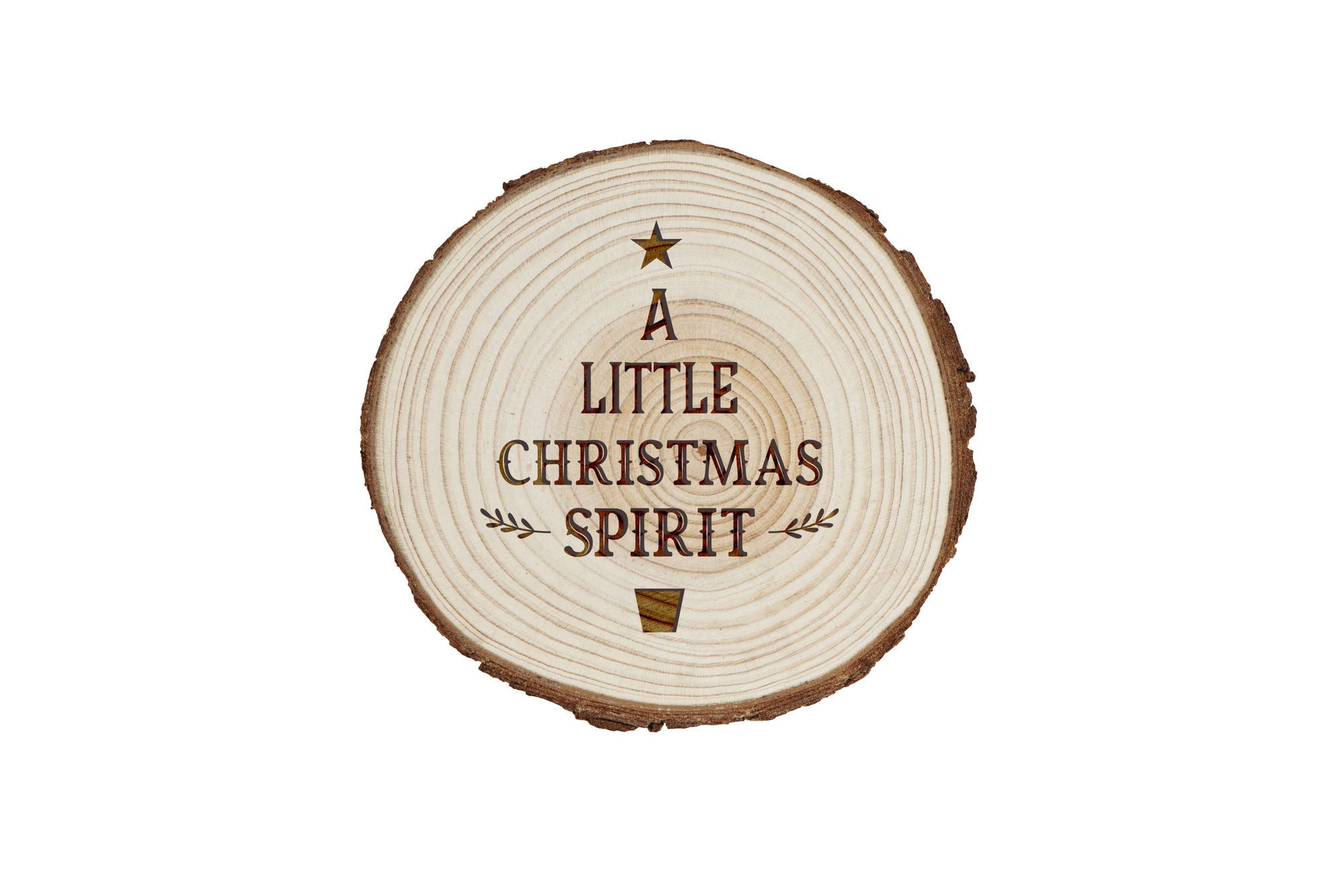 A Little Christmas Spirit Coaster | Wooden Log Festive Christmas Table ...